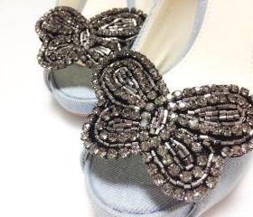 Rhinestone Crystal Butterfly Shoe Clips,set Of 2 For Bridal Wedding on ...