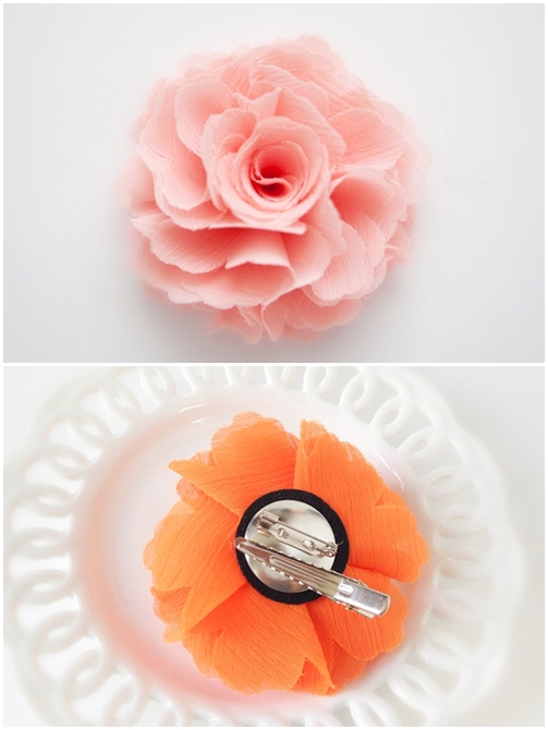 Romantic And Elegance Ruffle Chiffon Flower Hair Clip/brooch on Luulla