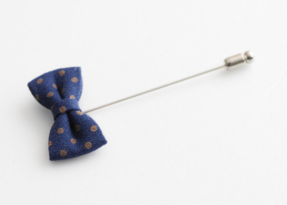 Mini Polka Dot Bow Men's Flower Boutonniere / Buttonhole For Wedding ...