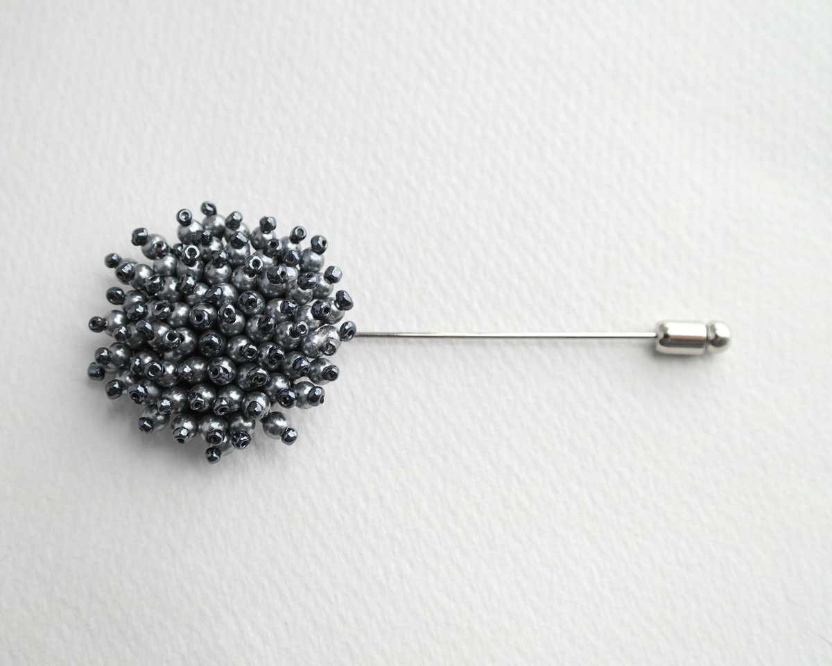 Peach Pink-pearl Beaded Circle Men's Flower Boutonniere / Buttonhole ...
