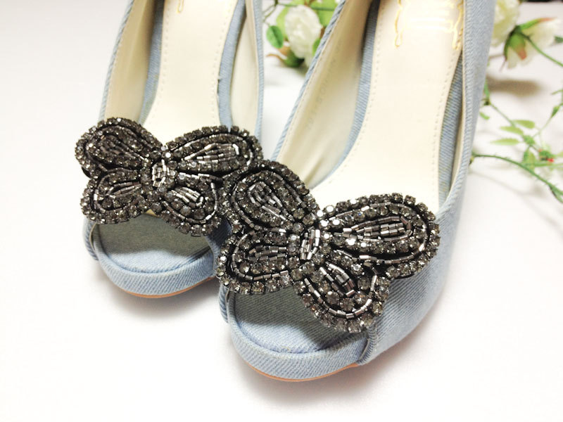 Rhinestone Crystal Butterfly Shoe Clips,set Of 2 For Bridal Wedding on ...